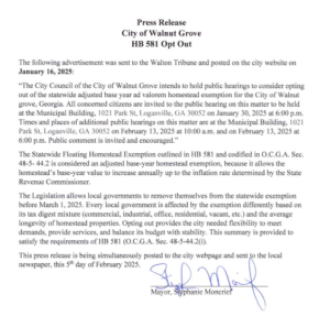 City of Walnut Grove Georgia – A Great Place To Live